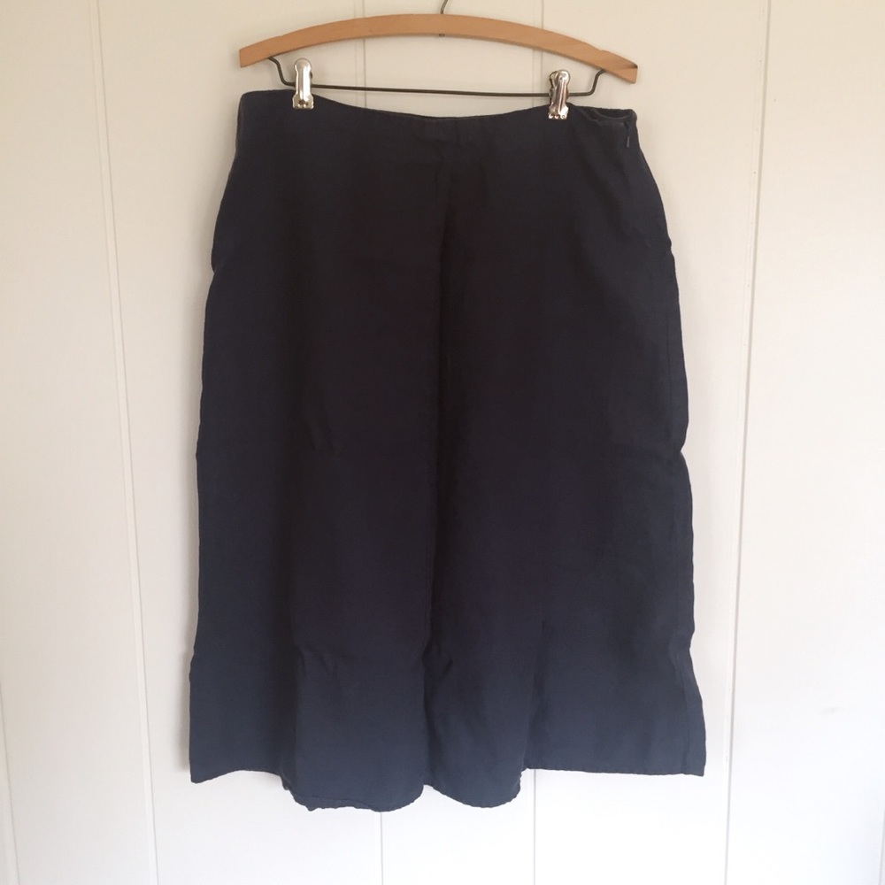 Appleseeds Blue 100% Linen Midi Skirt - Gem